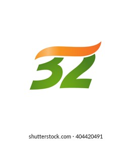 Number 32 Swoosh Design Template Logo Stock Vector (Royalty Free ...