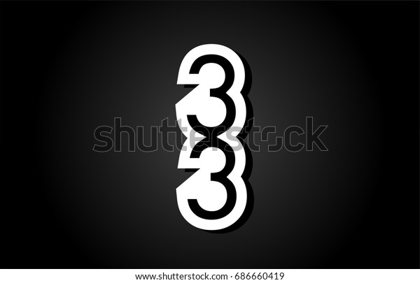 Number 33 Black White Logo Vector Stock Vector (Royalty Free) 686660419 ...