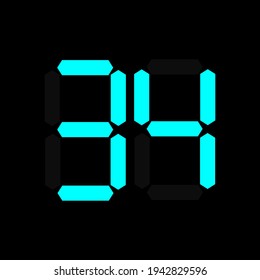Number 34 Blue Digital On Black Stock Vector (Royalty Free) 1942829596 ...