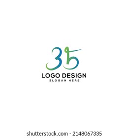 Number 35 Logo Design Vector Illustration Stock Vector (Royalty Free ...