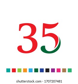 Number 35 Logo Vector Colorful Stock Vector (Royalty Free) 1707207481 ...
