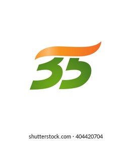 Number 35 Swoosh Design Template Logo Stock Vector (Royalty Free ...
