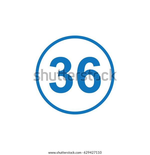 Number 36 Icon Illustration Isolated Vector Stock Vector (Royalty Free ...