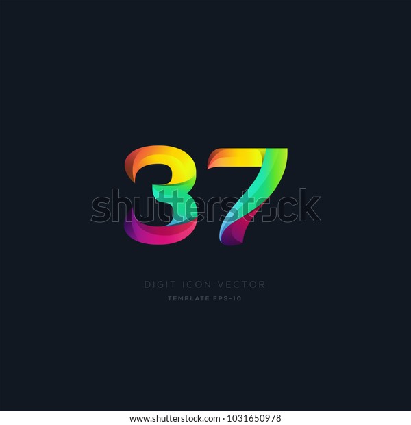 Vector de stock (libre de regalías) sobre Number 37 Thirty Seven Multi ...