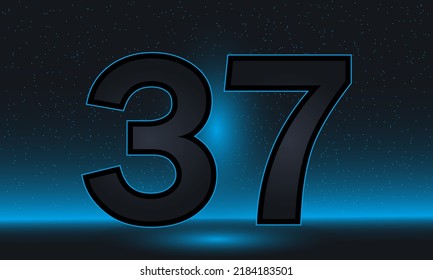 Number 37 Vector Luxury Blue Number Stock Vector (Royalty Free ...