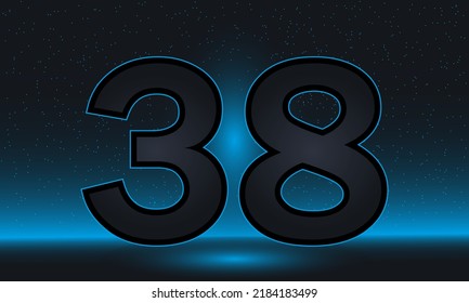Number 38 Vector Luxury Blue Number Stock Vector (Royalty Free ...