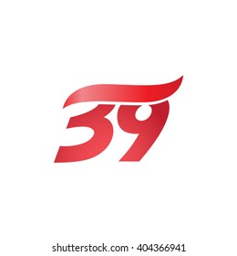 Number 39 Swoosh Design Template Logo Stock Vector (Royalty Free ...