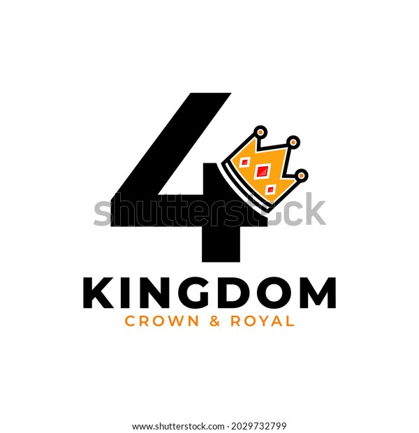 Number 4 Crown Logo Branding Identity Stock Vector (Royalty Free ...
