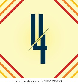 Number 4 Cut Sliced Lines Effect Stock Vector (Royalty Free) 1854725629 ...