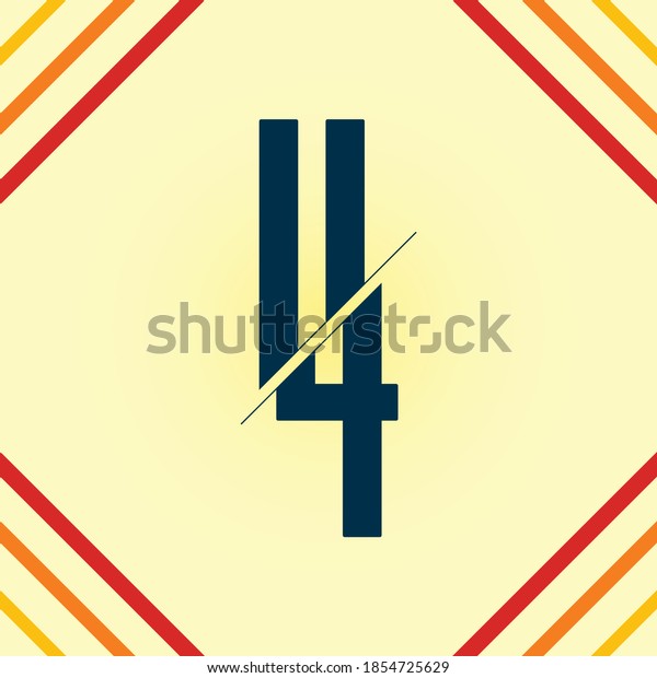 Number 4 Cut Sliced Lines Effect Stock Vector (Royalty Free) 1854725629 ...
