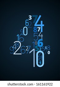 Number 4 Different Numbers Typography Vector Stock Vector (Royalty Free ...