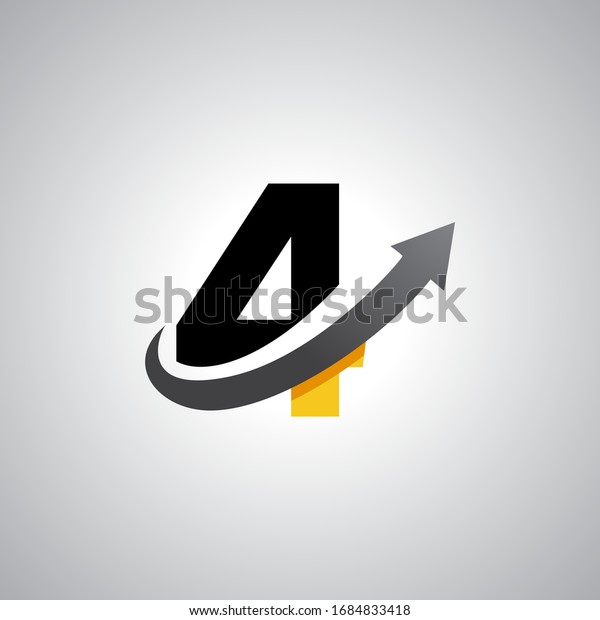 Number 4 Flat Icon Design Logo Stock Vector (Royalty Free) 1684833418