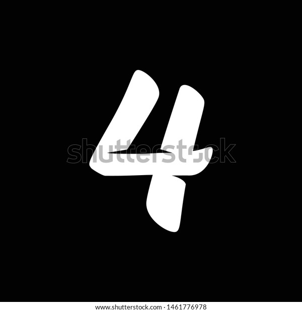 Number 4 Four Logo Design Custom Stock Vector (Royalty Free) 1461776978 ...