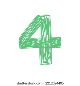 3,393 Number 4 Doodle Images, Stock Photos & Vectors | Shutterstock