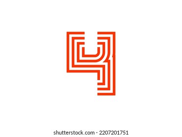 Number 4 Logo Design Brand Logo Stock Vector (Royalty Free) 2207201751 ...