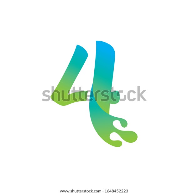 Number 4 Logo Design Water Splash Stock Vector (Royalty Free ...