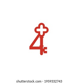 Number 4 Logo Icon Key Icon Stock Vector (Royalty Free) 1959332743 ...