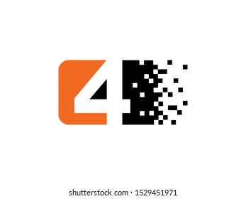 Number 4 Logo Symbol Template Design Stock Vector (Royalty Free ...