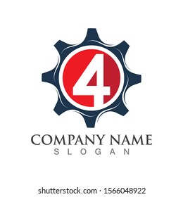 Number 4 Logo Symbol Template Creative Stock Vector (Royalty Free ...