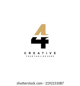 Number 4 Logo Template Design Cut Stock Vector (Royalty Free ...