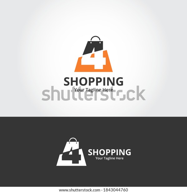 Number 4 Shop Logo Designs Template Stock Vector (Royalty Free ...