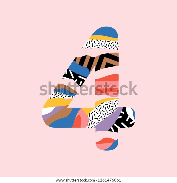 Number 4 Vector Font Alphabet Modern Stock Vector (Royalty Free ...