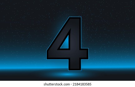 Number 4 Vector Luxury Blue Number Stock Vector (Royalty Free ...
