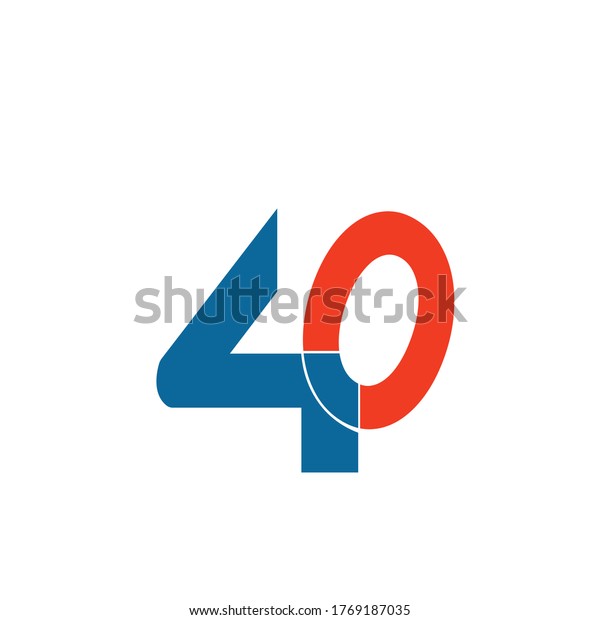 Number 40 Logo Design Stock Vector Stock Vector (Royalty Free ...