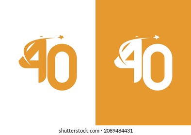 Number 40 Logo Star Concept Logo Stock Vector (Royalty Free) 2089484431 ...