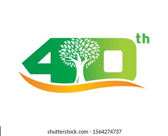 Number 40 Logo Symbol Template Design Stock Vector (Royalty Free ...