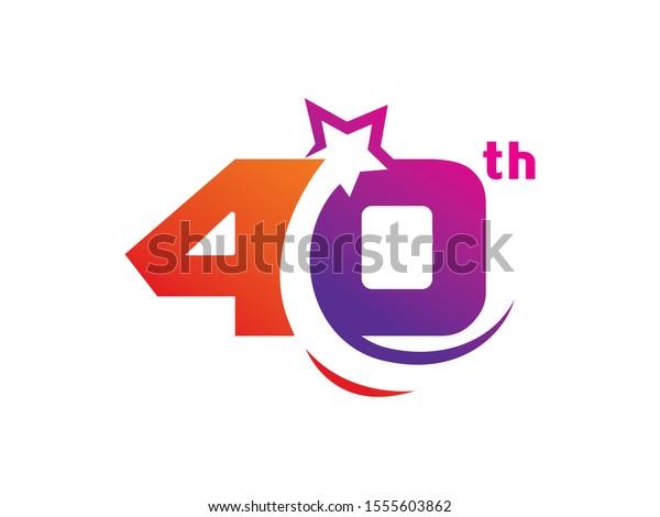 Number 40 Logo Symbol Template Design Stock Vector (Royalty Free ...
