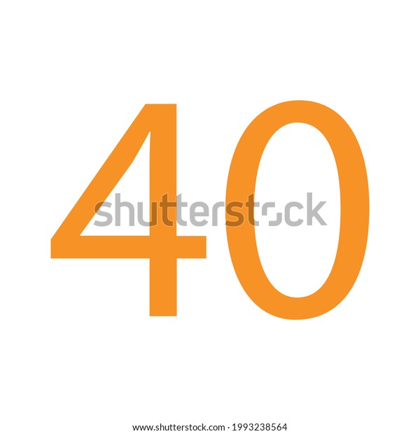 Number 40 Simple Clip Art Illustration Stock Vector (Royalty Free ...