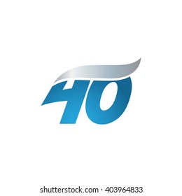 Number 40 Swoosh Design Template Logo Stock Vector (Royalty Free ...