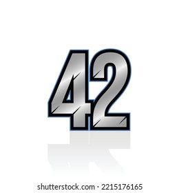 Number 42 Racing Race Number Vector Stock Vector (Royalty Free ...