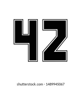 Number 42 Shape Forty Two Vector Stock Vector (Royalty Free) 1489945067 ...