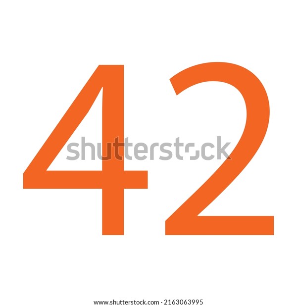 Number 42 Simple Clip Art Vector Stock Vector (Royalty Free) 2163063995 ...