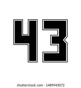 Number 43 Shape Forty Three Vector Stock Vector (Royalty Free ...