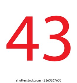 Number 43 Simple Clip Art Vector Stock Vector (Royalty Free) 2163267635 ...