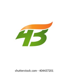 Number 43 Swoosh Design Template Logo Stock Vector (Royalty Free ...