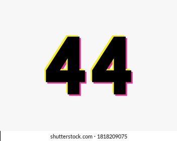 Number 44 Vector Desing Logo Dynamic Stock Vector (Royalty Free ...