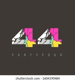 Number 44 Vector Font Alphabet Modern: vetor stock (livre de direitos ...