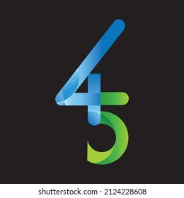 Number 45 Logo Illustration Vector Illustration Stock Vector (Royalty ...