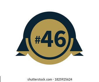 Number 46 Badge Design Vector Stock Vector (Royalty Free) 1825925624 ...