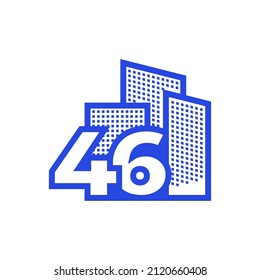 Number 46 Building Logo Design Vector Stock Vector (Royalty Free ...