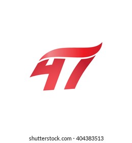 Number 47 Swoosh Design Template Logo Stock Vector (Royalty Free ...