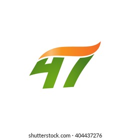 Number 47 Swoosh Design Template Logo Stock Vector (Royalty Free ...