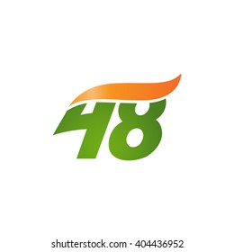 Number 48 Swoosh Design Template Logo Stock Vector (Royalty Free ...