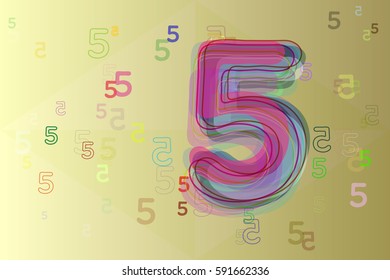 Number 5 Art Texture Stock Vector (Royalty Free) 591662336