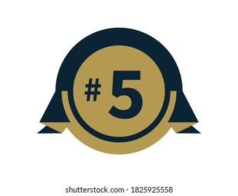 Number 5 Badge Design Vector Stock Vector (Royalty Free) 1825925558 ...