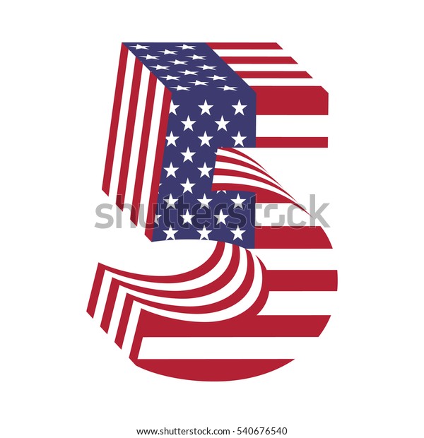 Number 5 Letter 3d American Flag 스톡 벡터(로열티 프리) 540676540 | Shutterstock